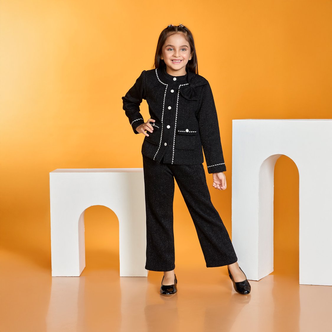 Buy PEPPERMINT Girls Shimmer Jacket with Trousers from Peppermint at just INR 4799.0