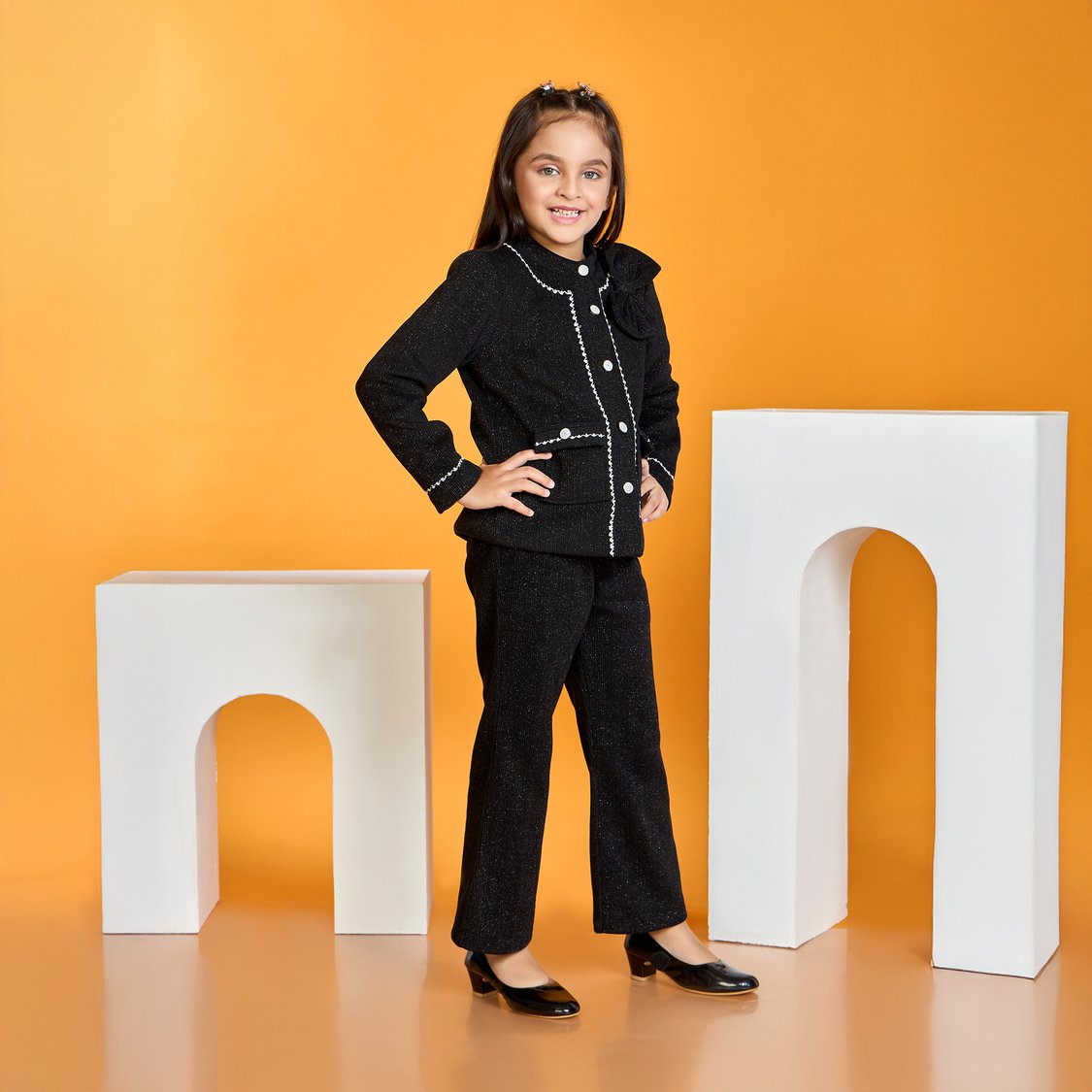 Buy PEPPERMINT Girls Shimmer Jacket with Trousers from Peppermint at just INR 4799.0