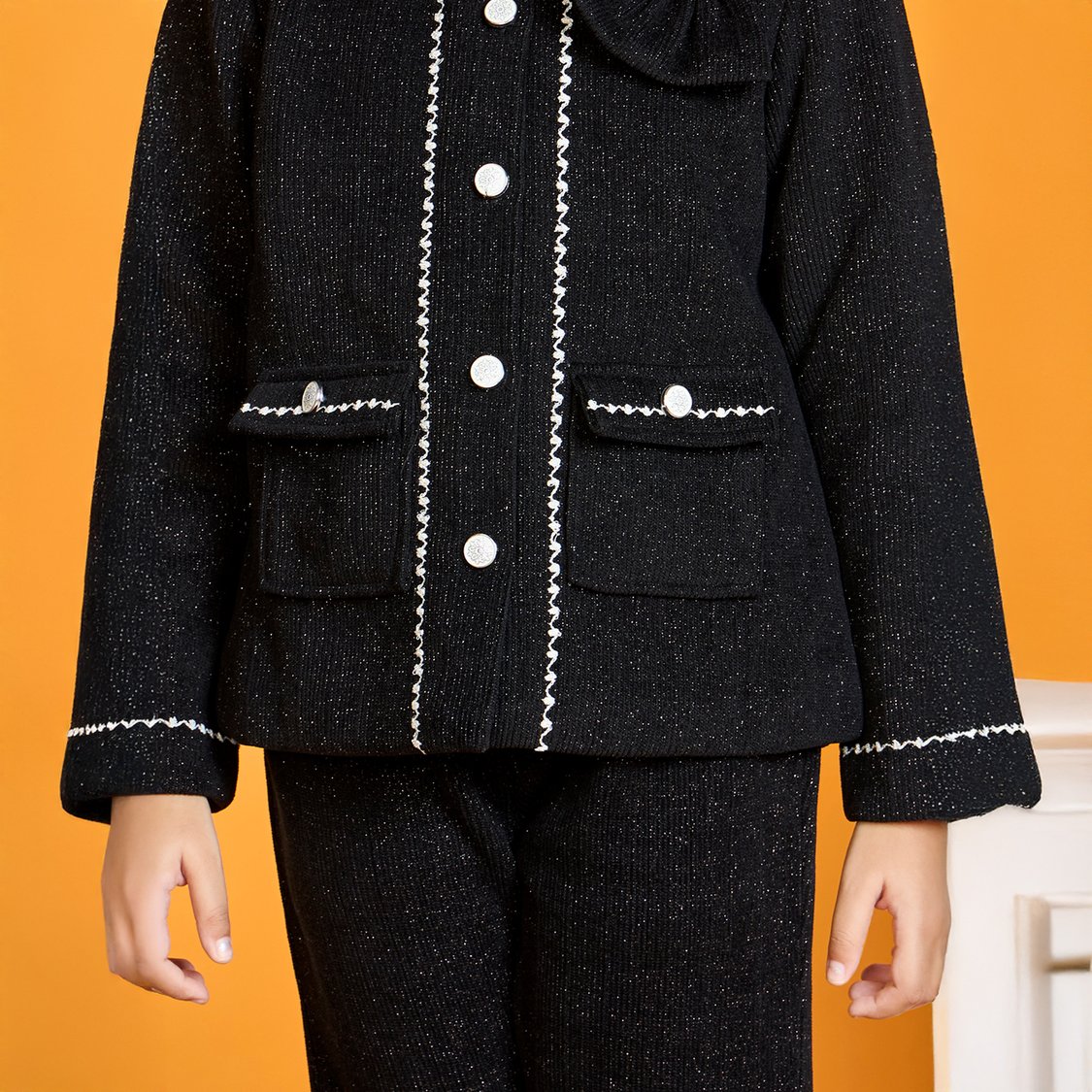 Buy PEPPERMINT Girls Shimmer Jacket with Trousers from Peppermint at just INR 4799.0