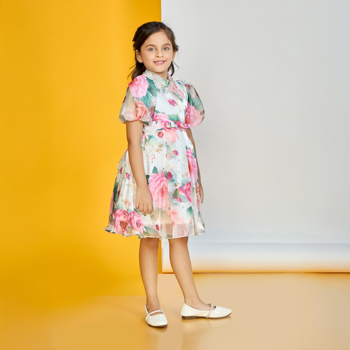 Buy PEPPERMINT Girls Floral Print Fit & Flare Dress from Peppermint at ...