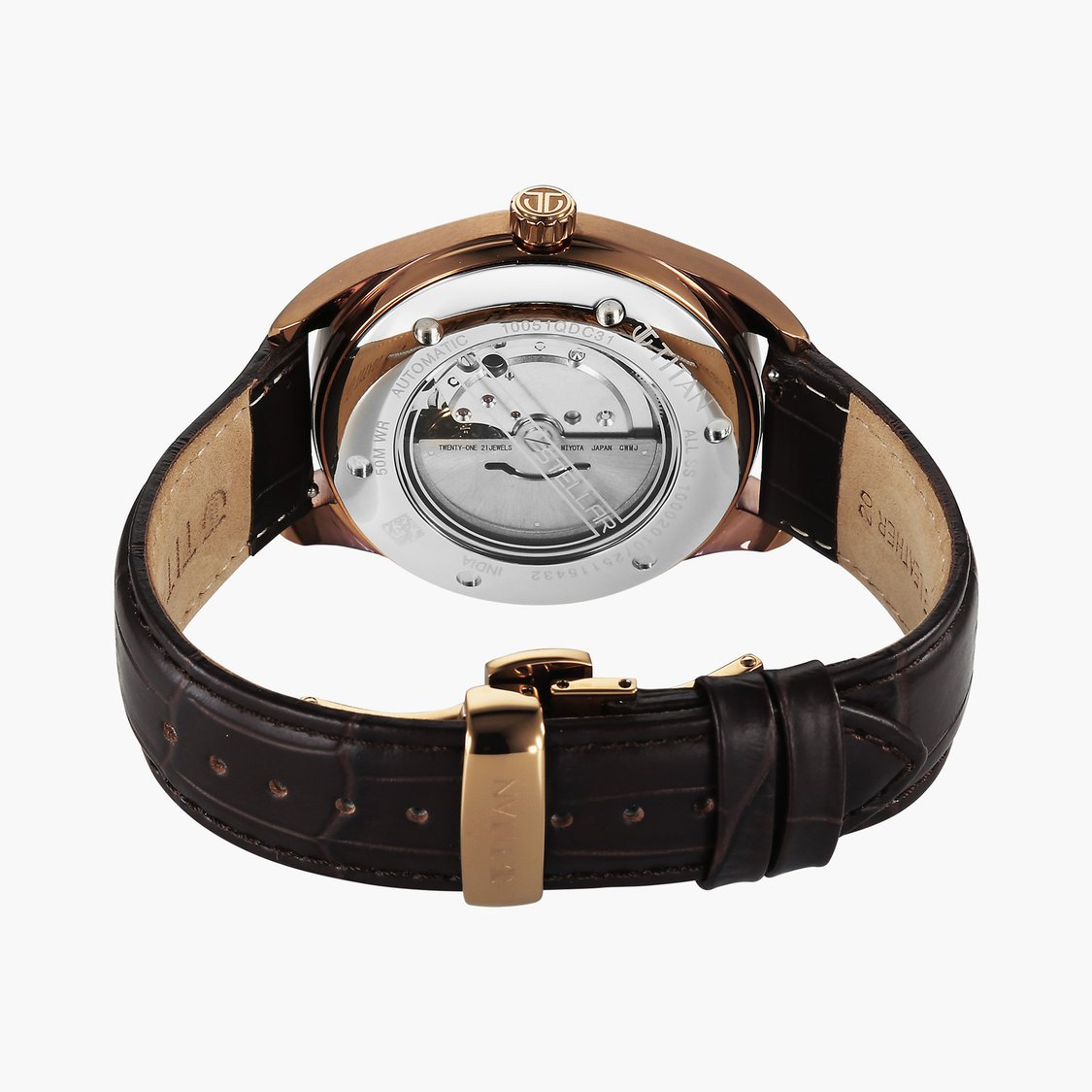 Buy TITAN Stellar 3 Automatic Watch with Leather Strap - 10051QL01 from ...