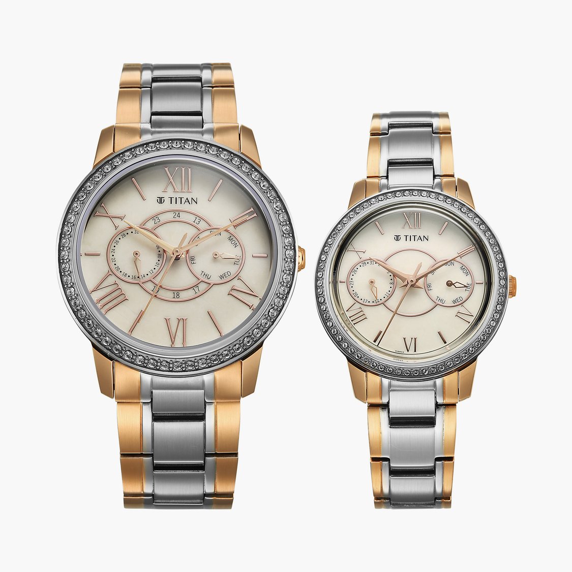 Buy TITAN Royale Bandhan Couple Multifunction Watch Set - 100022778KM02 ...