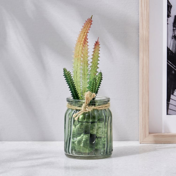 Buy Fern Living Aster Artificial Succulent in Glass Jar from Home ...