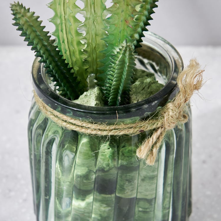 Buy Fern Living Aster Artificial Succulent in Glass Jar from Home ...