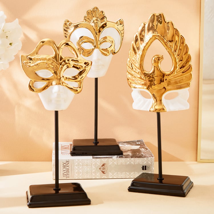 Buy Brighton Ceramic Masquerade Mask Face Table Accent from Home Centre ...
