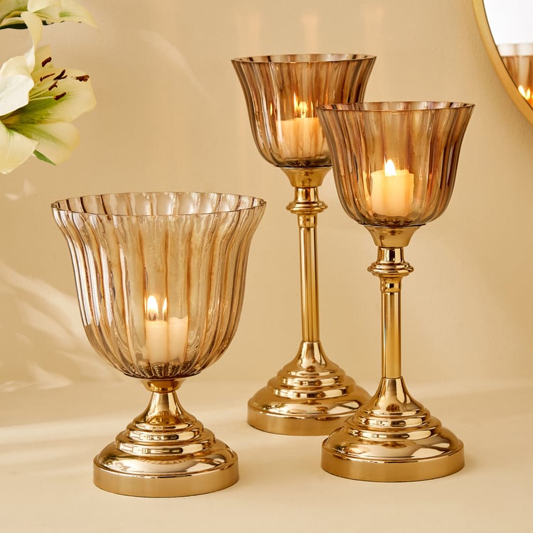 Buy Heritage Renew Glass and Metal Hurricane Candle Holder - Small from ...