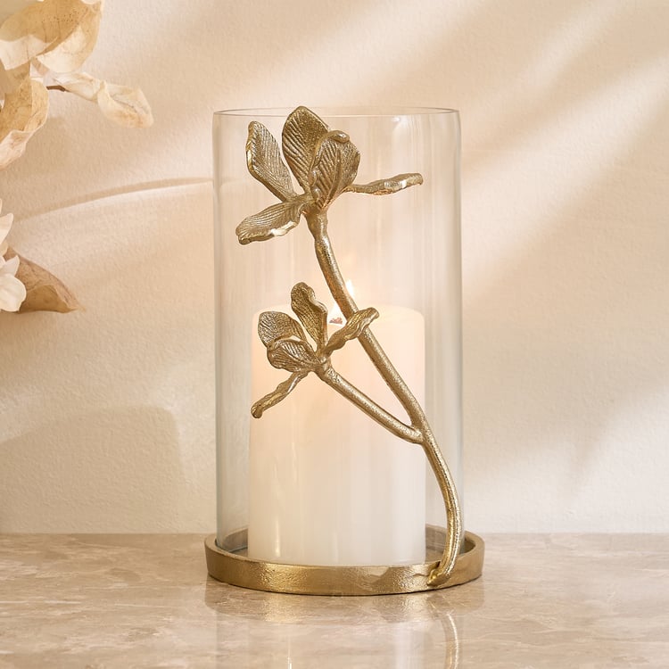Buy Hoovu Nola Glass and Metal Floral Votive Candle Holder from Home ...