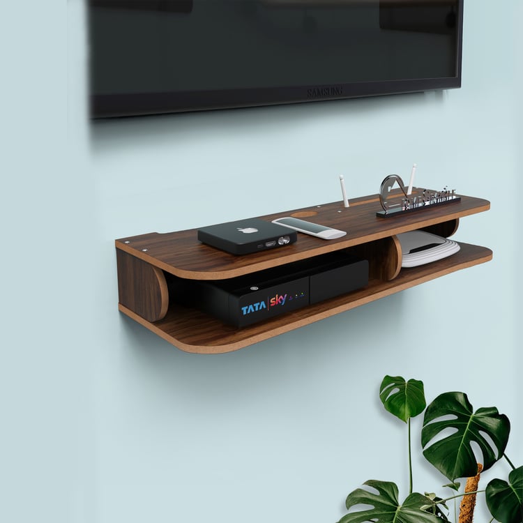 Buy HOME SPARKLE Set Top Box and Wi-Fi Router Double Wall Shelf - Brown ...