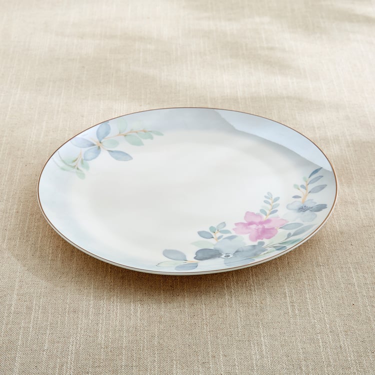 Buy Altius Periwinkle Bone China Floral Print Dinner Plate - 27cm from ...
