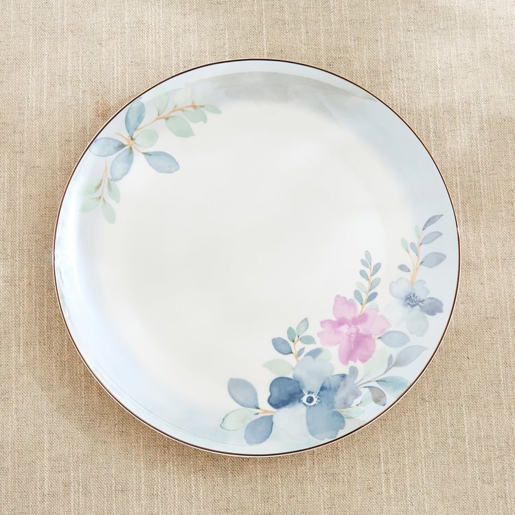 Buy Altius Periwinkle Bone China Floral Print Dinner Plate - 27cm from ...