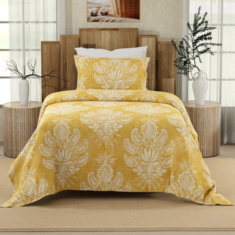 Buy COLOR SENSE Serenity Cotton 200TC Printed 2Pcs Single Bedsheet Set ...