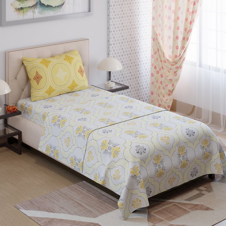 Buy COLOR SENSE Ivy Microfibre Printed 2Pcs Single Bedsheet Set from ...