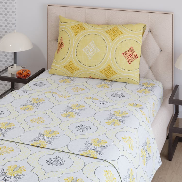 Buy COLOR SENSE Ivy Microfibre Printed 2Pcs Single Bedsheet Set from ...