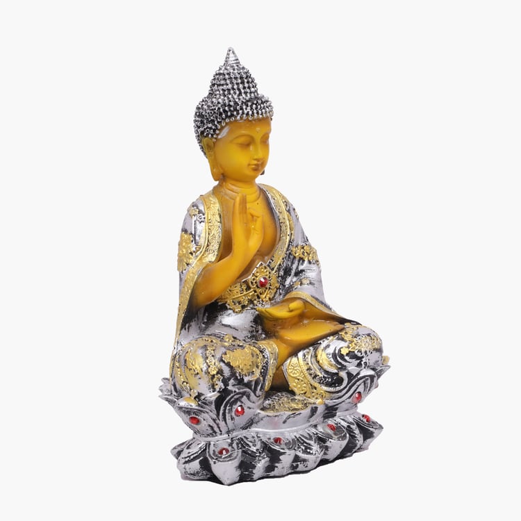 Buy VEDAS Mystical Indian Polyresin Buddha on Flower Figurine from ...