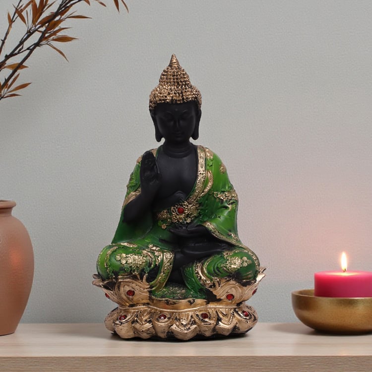 Buy VEDAS Mystical Indian Polyresin Buddha of Flower Figurine from ...