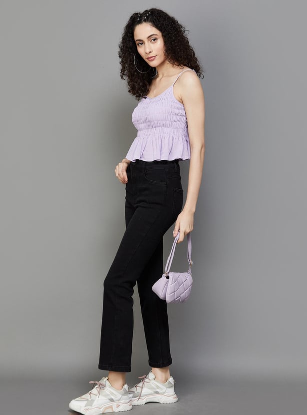 Buy GINGER Women Solid Regular Fit Flared Jeans from Ginger at just INR ...