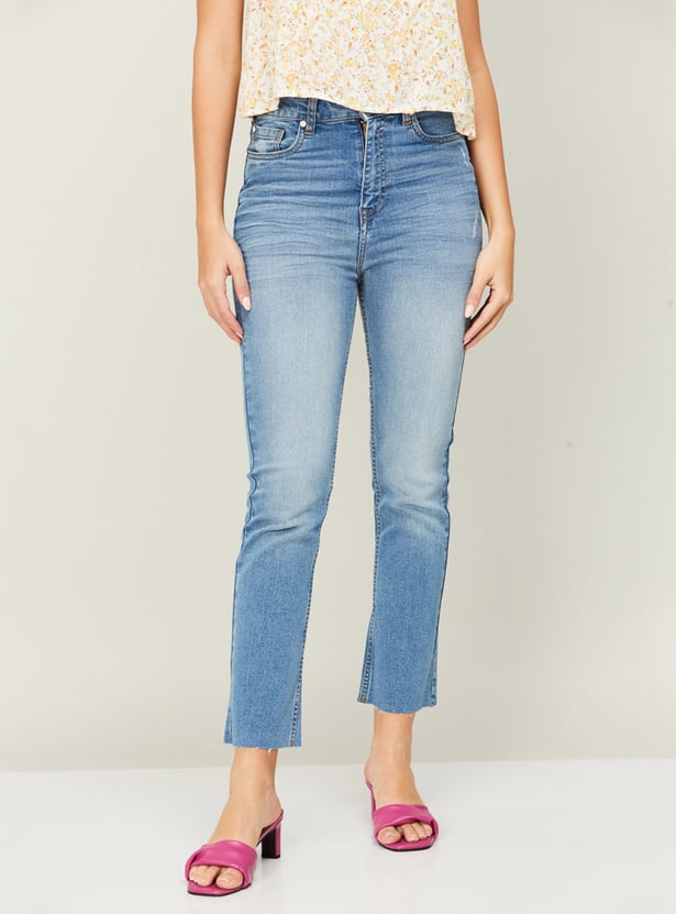 Buy GINGER Women Stonewashed Ankle-Length Bootcut Jeans from Ginger at ...