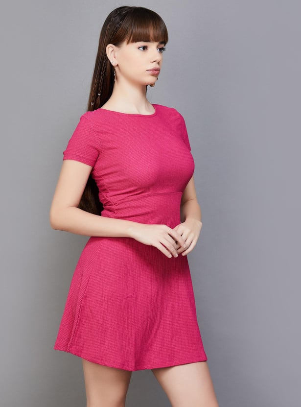 Buy GINGER Women Textured Fit and Flare Dress from Ginger at just INR ...