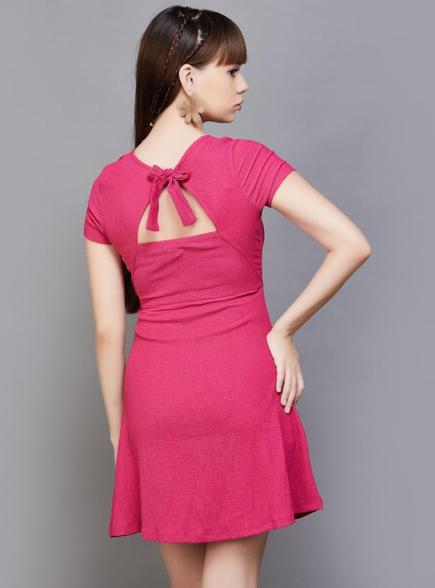 Buy GINGER Women Textured Fit and Flare Dress from Ginger at just INR ...