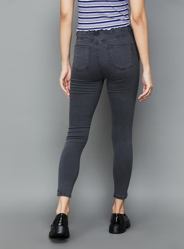 Buy GINGER Women Dark Washed Skinny Fit Jeans from Ginger at just INR 999.0