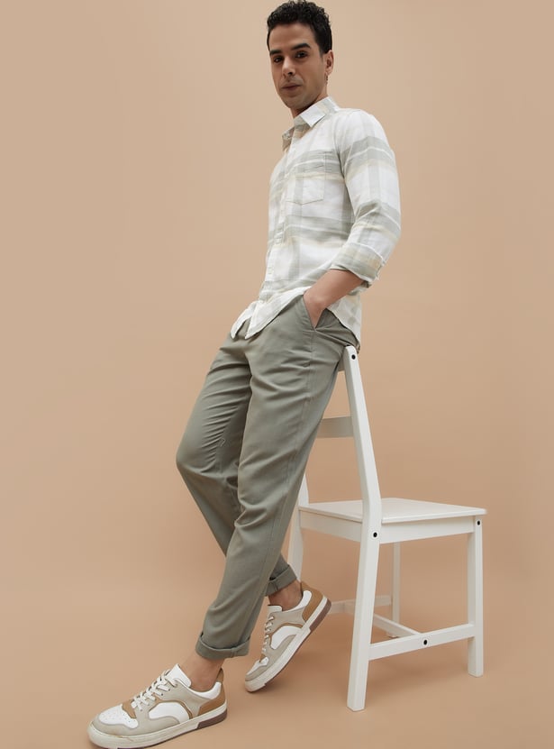 Buy CODE UNWIND Solid Regular Fit Trousers from Code Unwind at just INR ...
