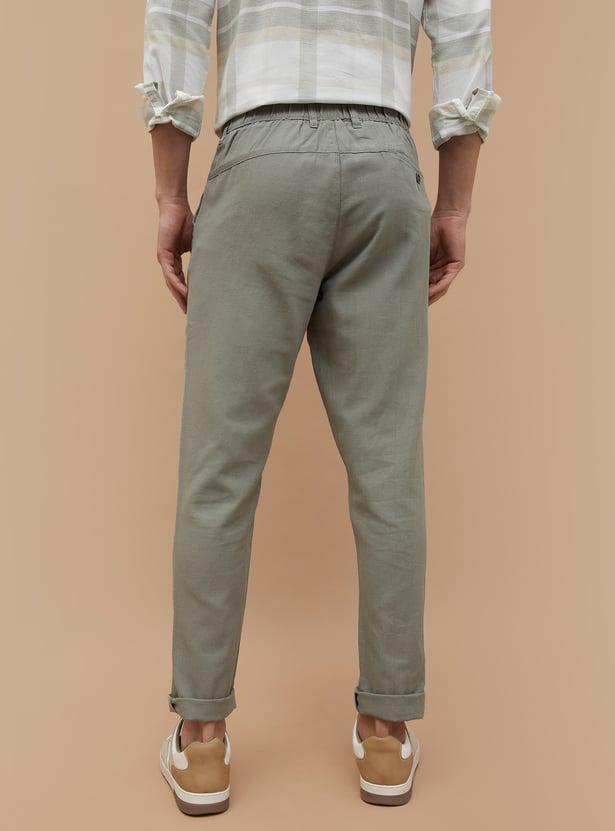 Buy CODE UNWIND Solid Regular Fit Trousers from Code Unwind at just INR ...