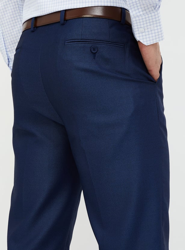 Buy CODE Men Solid Regular Fit Formal Trousers from CODE at just INR 999.0