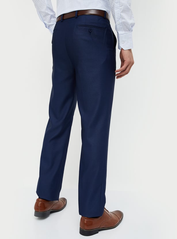 Buy CODE Men Solid Regular Fit Formal Trousers from CODE at just INR 999.0