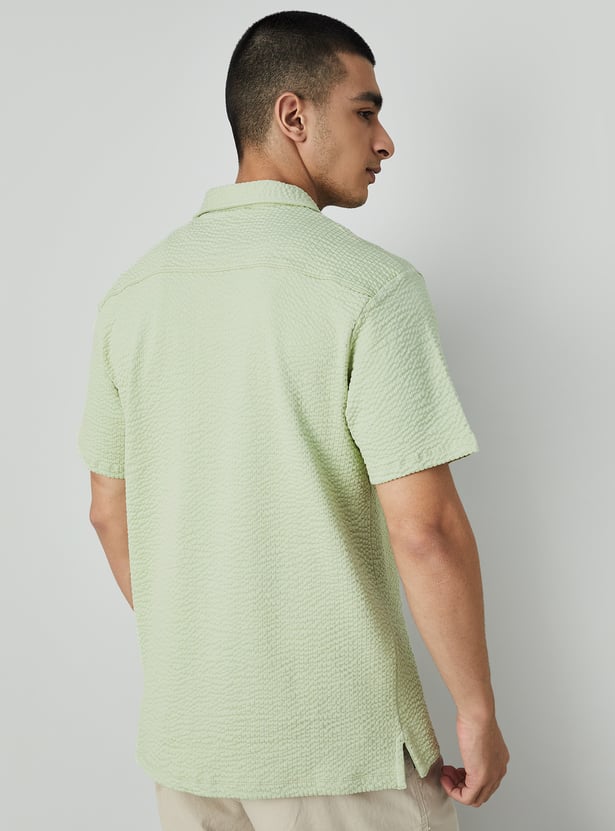 Buy FORCA Men Striped Cuban Collar Regular Fit Shirt from Forca at just ...