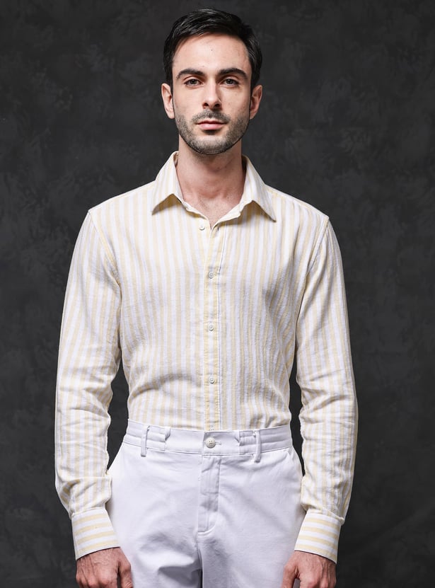 Buy RARE RABBIT Men Striped Regular FIt Casual Shirt from Rare Rabbit ...