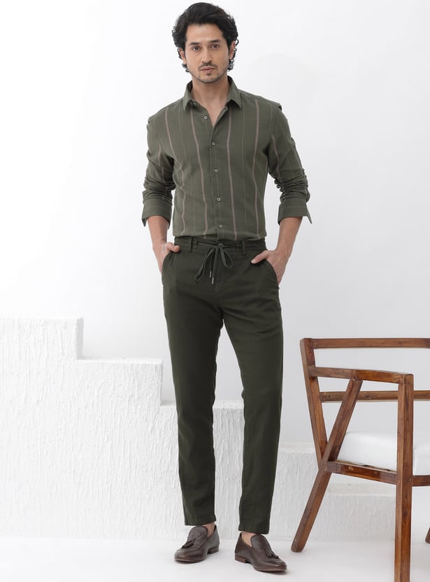 Buy RARE RABBIT Men Striped Regular Fit Casual Shirt from Rare Rabbit ...