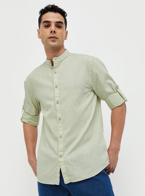 Buy CODE UNWIND Solid Regular Fit Shirt from Code Unwind at just INR 999.0
