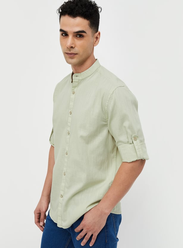 Buy CODE UNWIND Solid Regular Fit Shirt from Code Unwind at just INR 999.0