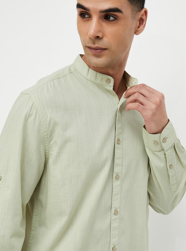 Buy CODE UNWIND Solid Regular Fit Shirt from Code Unwind at just INR 999.0