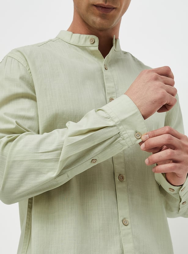 Buy CODE UNWIND Solid Regular Fit Shirt from Code Unwind at just INR 999.0