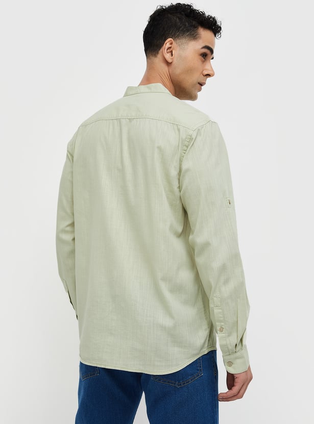 Buy CODE UNWIND Solid Regular Fit Shirt from Code Unwind at just INR 999.0