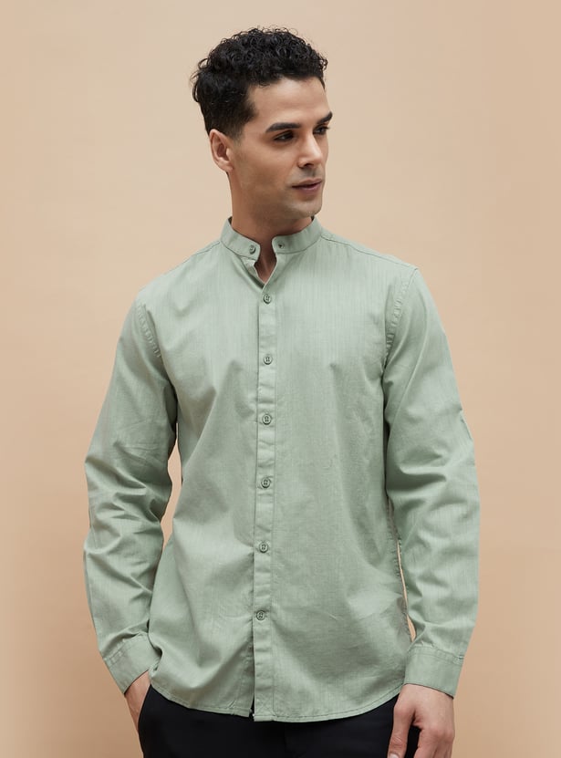 Buy CODE UNWIND Solid Regular Fit Shirt from Code Unwind at just INR 999.0