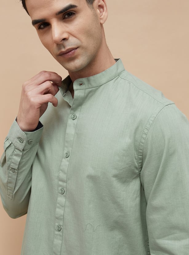 Buy CODE UNWIND Solid Regular Fit Shirt from Code Unwind at just INR 999.0