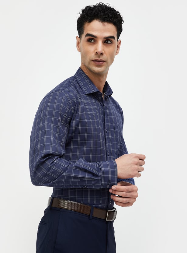 Buy CODE Men Checked Regular Fit Formal Shirt from CODE at just INR 999.0