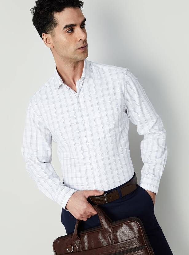 Buy CODE Men Checked Regular Fit Formal Shirt from CODE at just INR 999.0