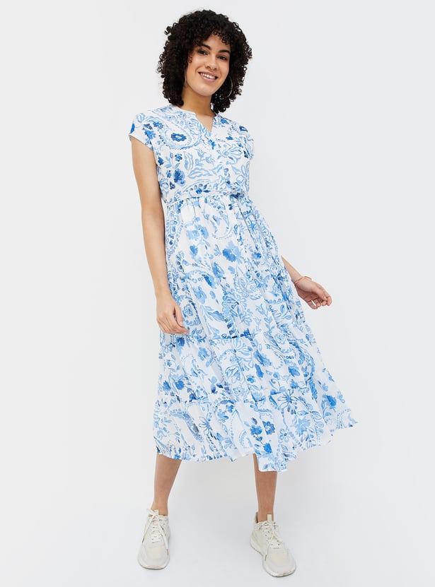 Buy COLOUR ME Women Printed Tiered Dress from Colour Me at just INR 1799.0