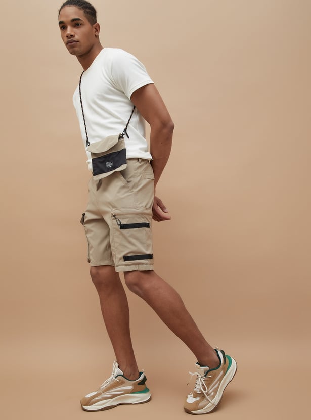 Buy BOSSINI Textured Cargo Shorts with Sling Bag from Bossini at just ...