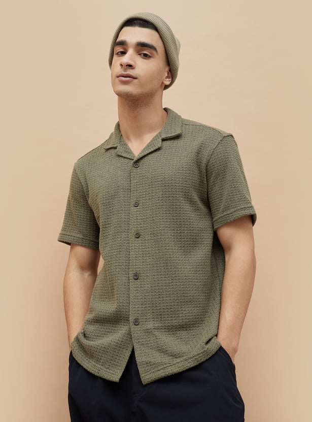 Buy FORCA Knitted Regular Fit Shirt from Forca at just INR 1299.0