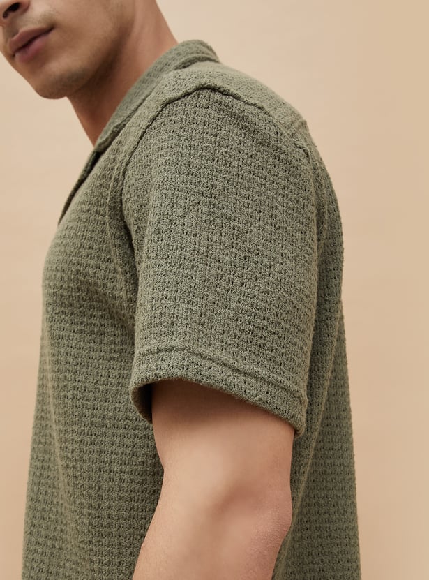 Buy FORCA Knitted Regular Fit Shirt from Forca at just INR 1299.0