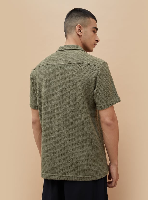 Buy FORCA Knitted Regular Fit Shirt from Forca at just INR 1299.0