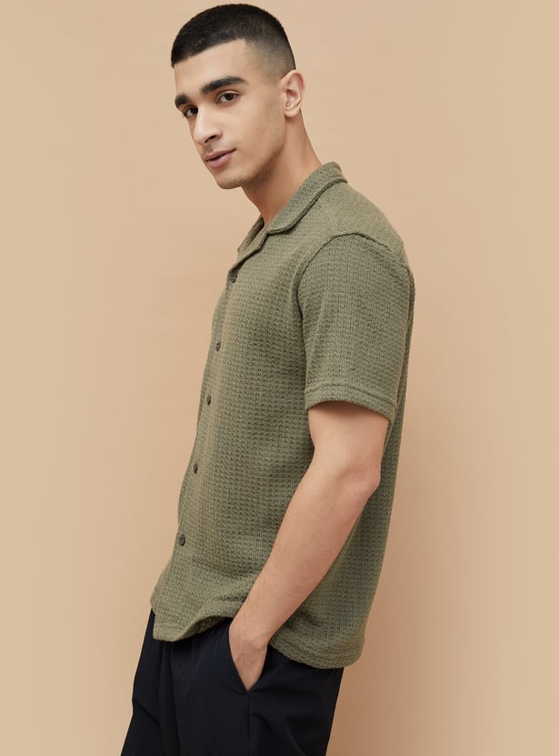 Buy FORCA Knitted Regular Fit Shirt from Forca at just INR 1299.0