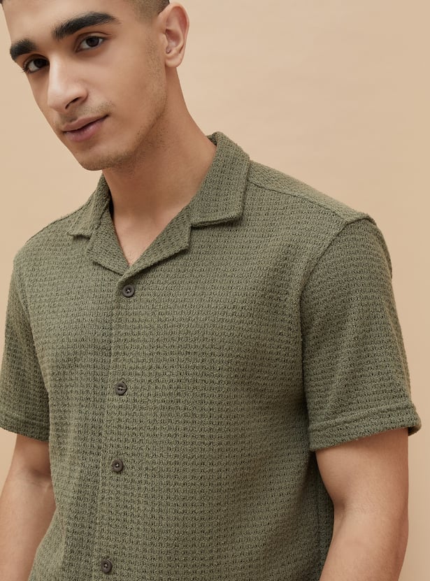 Buy FORCA Knitted Regular Fit Shirt from Forca at just INR 1299.0