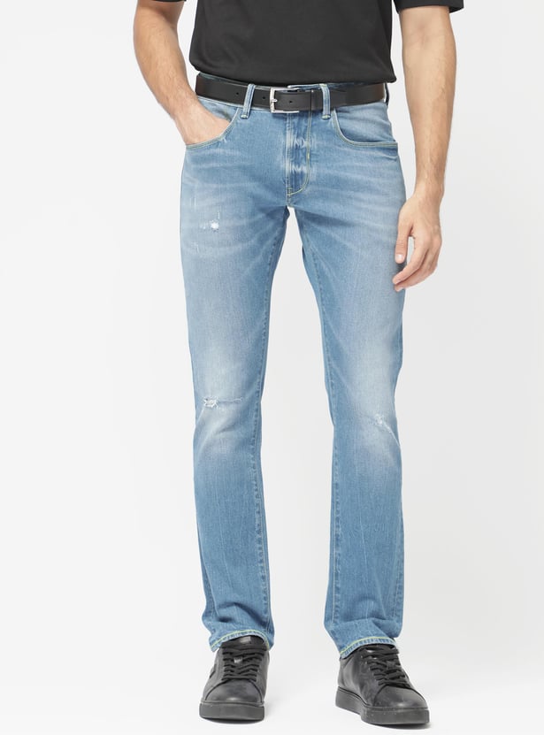 Buy RARE RABBIT Men Stonewashed Slim Tapered Fit Jeans from Rare Rabbit ...