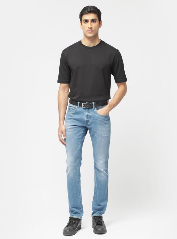 Buy RARE RABBIT Men Stonewashed Slim Tapered Fit Jeans from Rare Rabbit ...