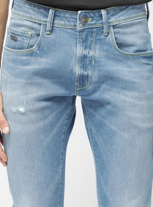 Buy RARE RABBIT Men Stonewashed Slim Tapered Fit Jeans from Rare Rabbit ...